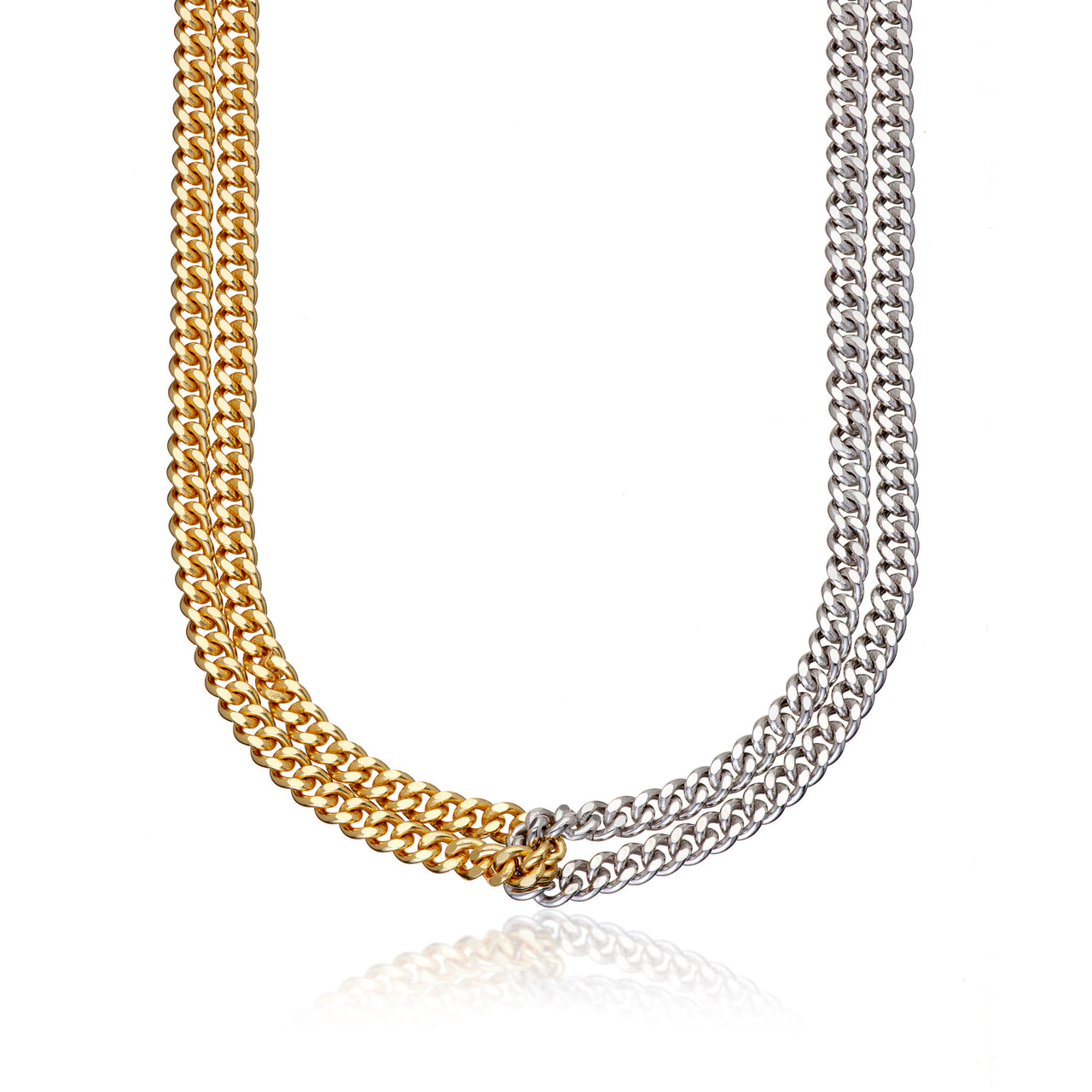Mixed Metal Curb Chain Looped Necklace – Scream Pretty Australia